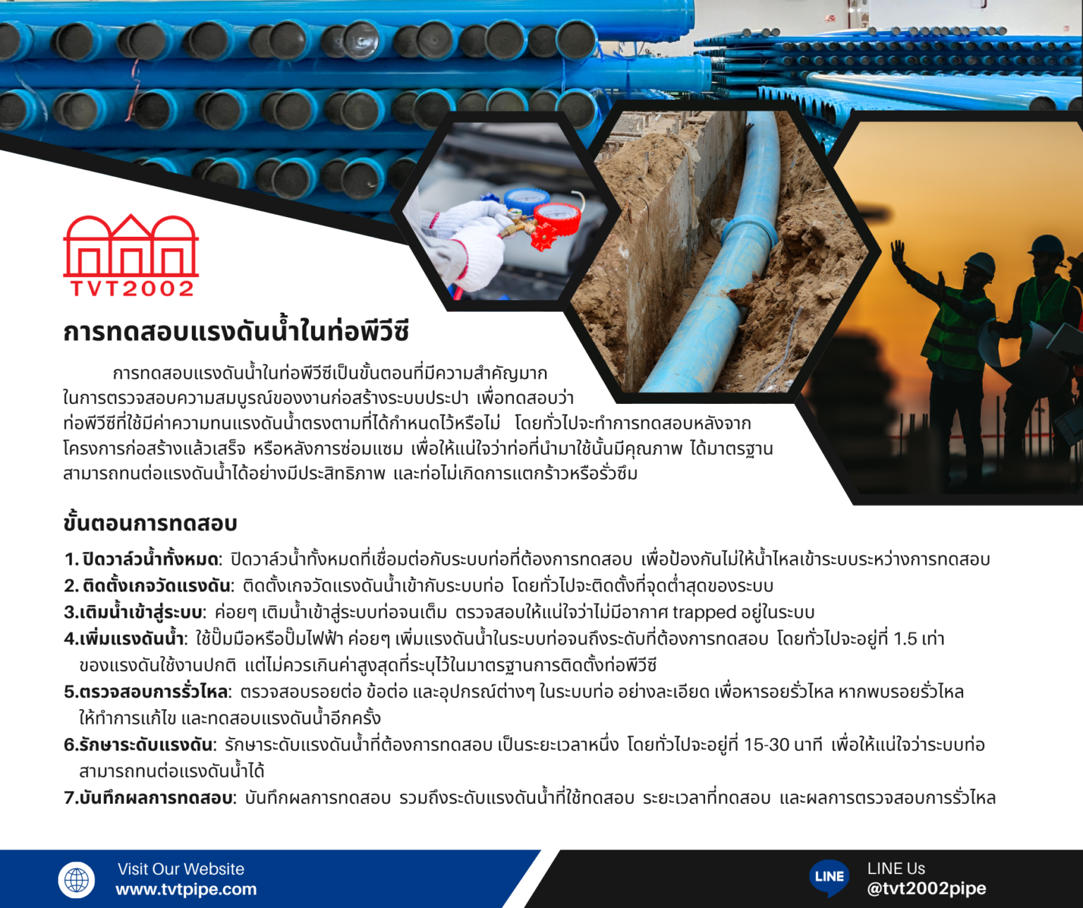 การทดสอบแรงดันน้ำในท่อพีวีซี – TVT 2002